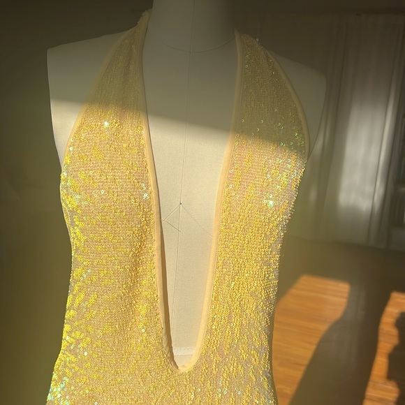 Dresses | Shut The Party Down In This Gorgeous Yellow Sequined Gown ...